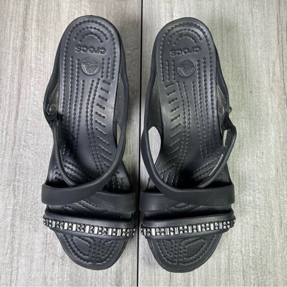 CROCS | Shoes | Rare Crocs Womens Cyprus Iv Rhinestone Heel Sz | Poshmark